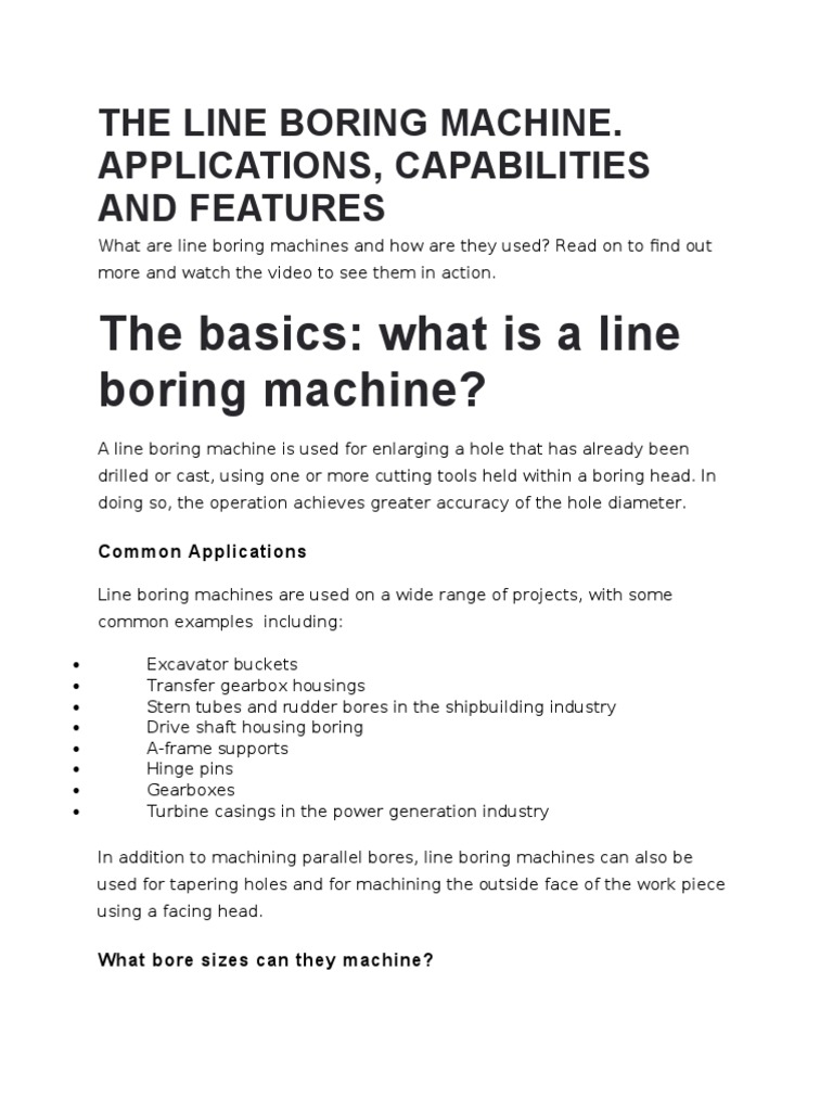 The Line Boring Machine | PDF | Machining | Screw