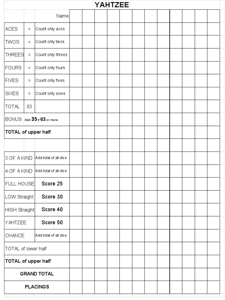 Yahtzee | PDF
