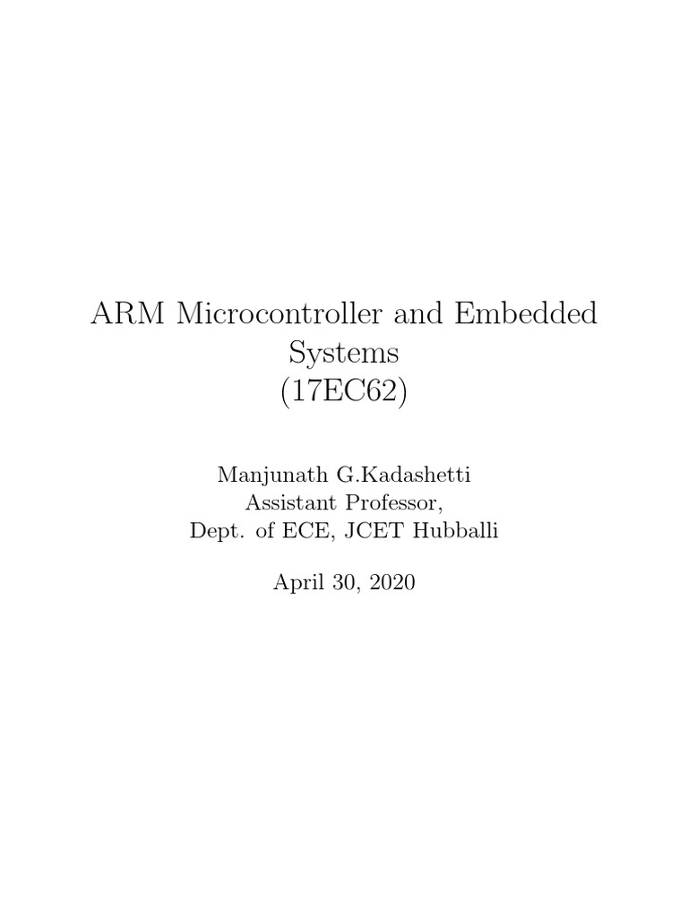 ARM Microcontroller and Embedded Systems (17EC62) | PDF