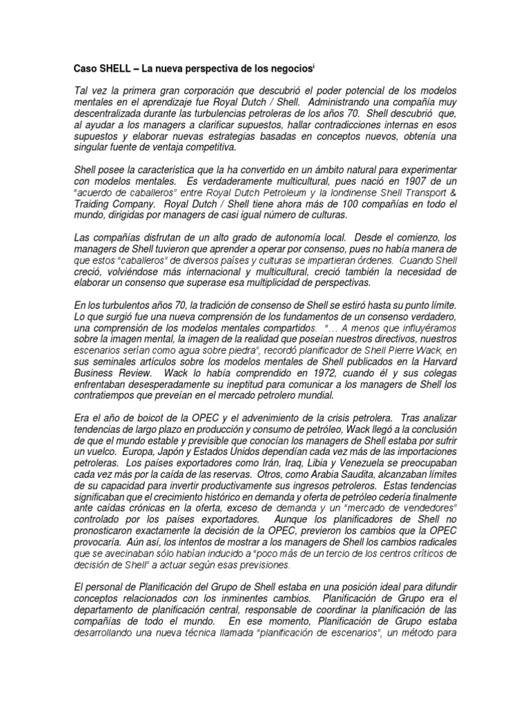Lectura 4 Caso - Shell | PDF | OPEP | Royal Dutch Shell