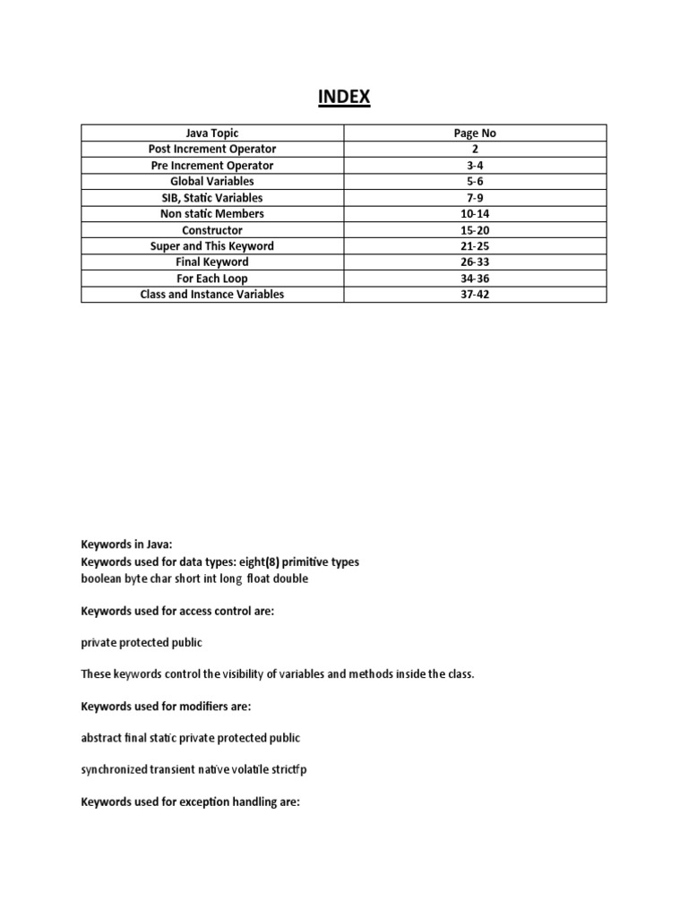 Basic Java Notes Pdf Class Computer Programming Constructor Object Oriented Programming