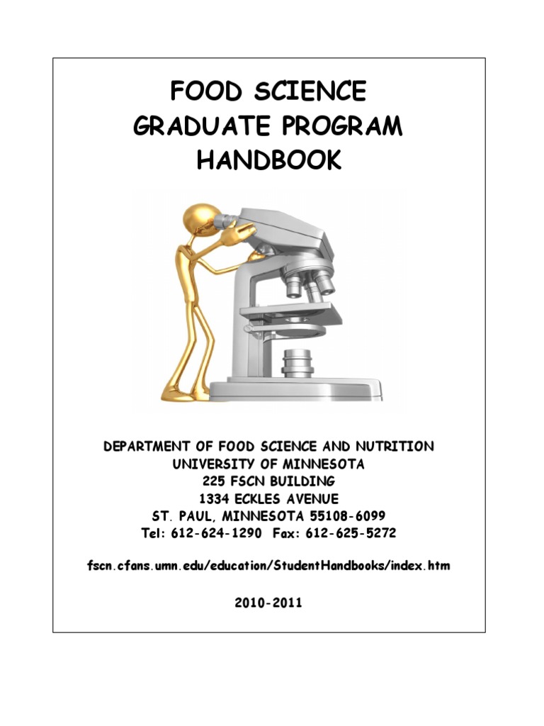 Food Science Graduate Program Handbook | PDF | Graduate School ...