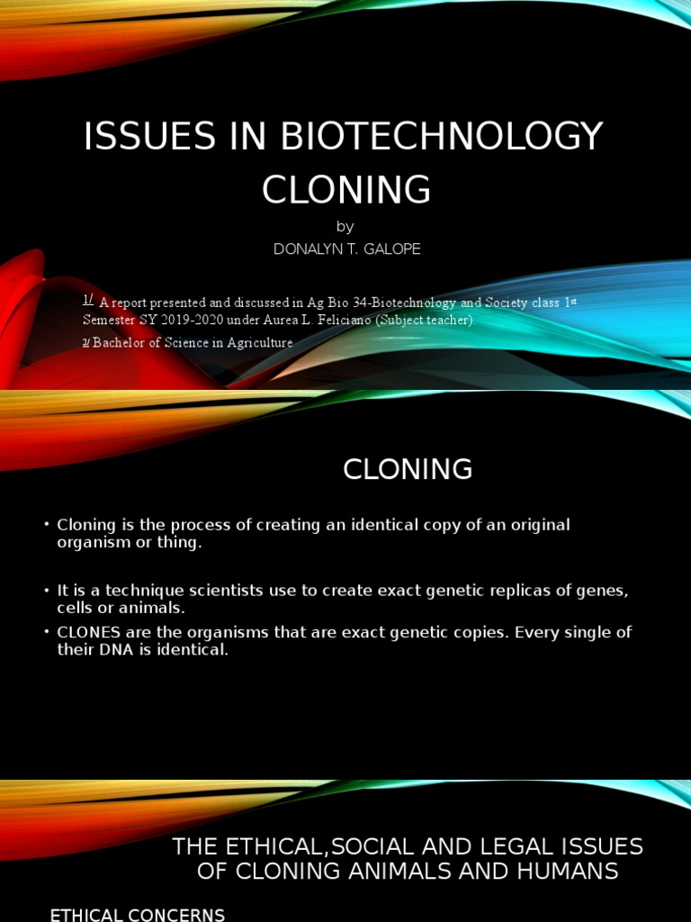 Issues in Biotechnology: Cloning | PDF | Cloning | Genetics