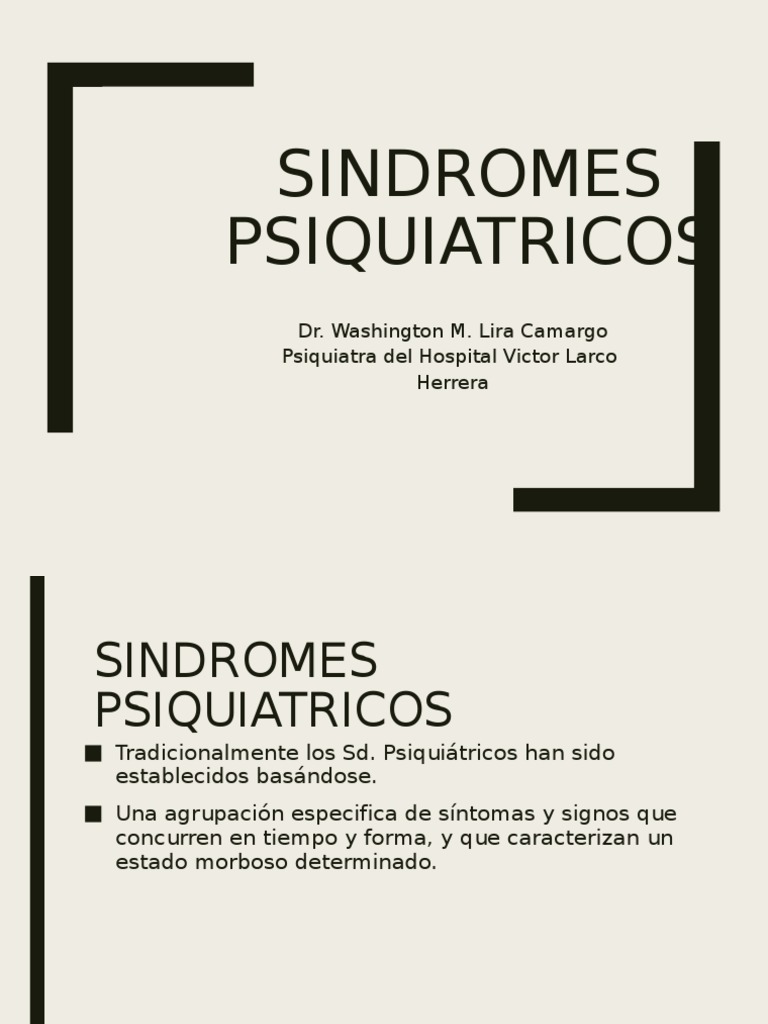 Sindromes Psiquiatricos Lira | PDF | Esquizofrenia | Psicosis