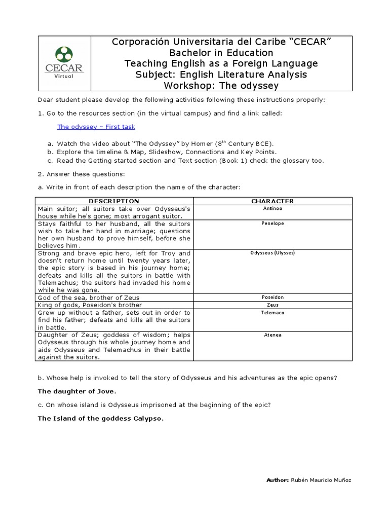 English Lit: Analyzing The Odyssey | PDF | Odyssey | Odysseus