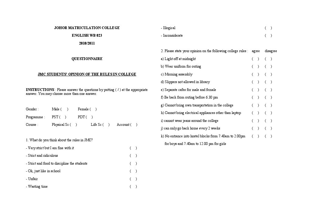 Questionnaire 2 | PDF | Behavior Modification | Learning
