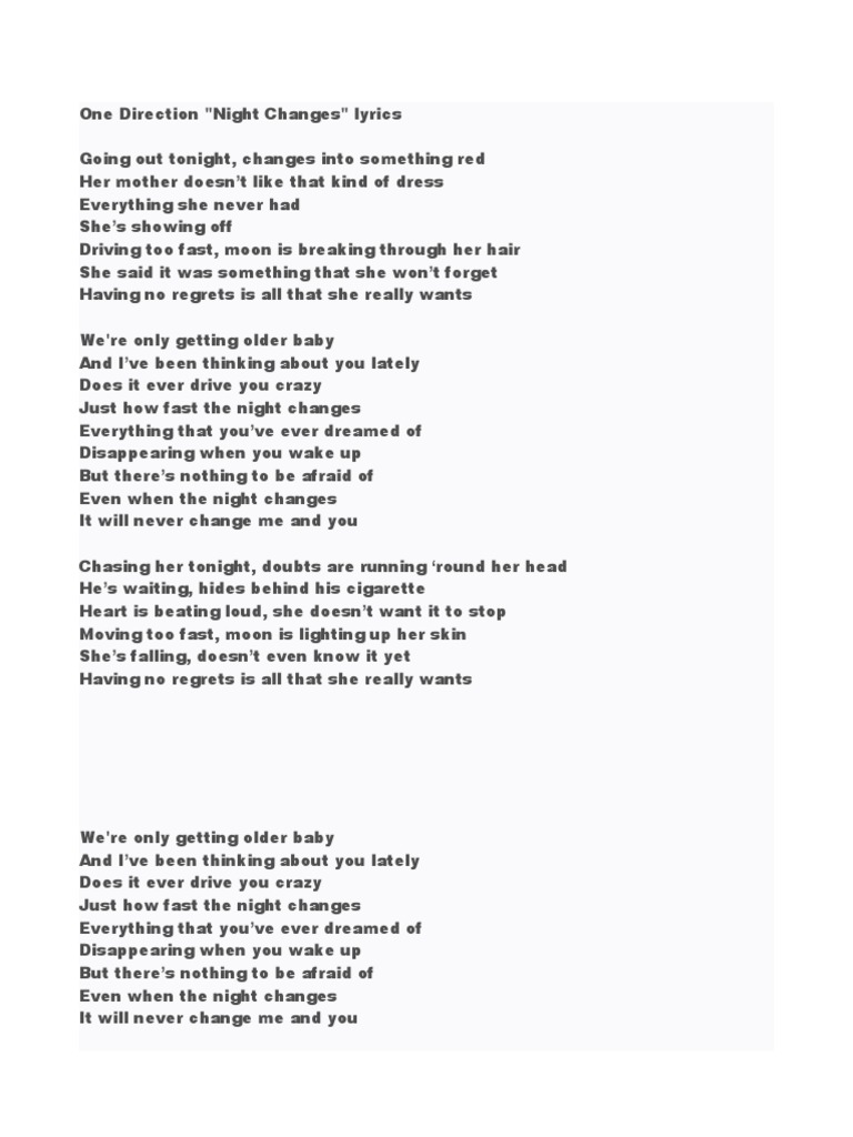 Changes in the Night: An Analysis of One Direction's 'Night Changes ...
