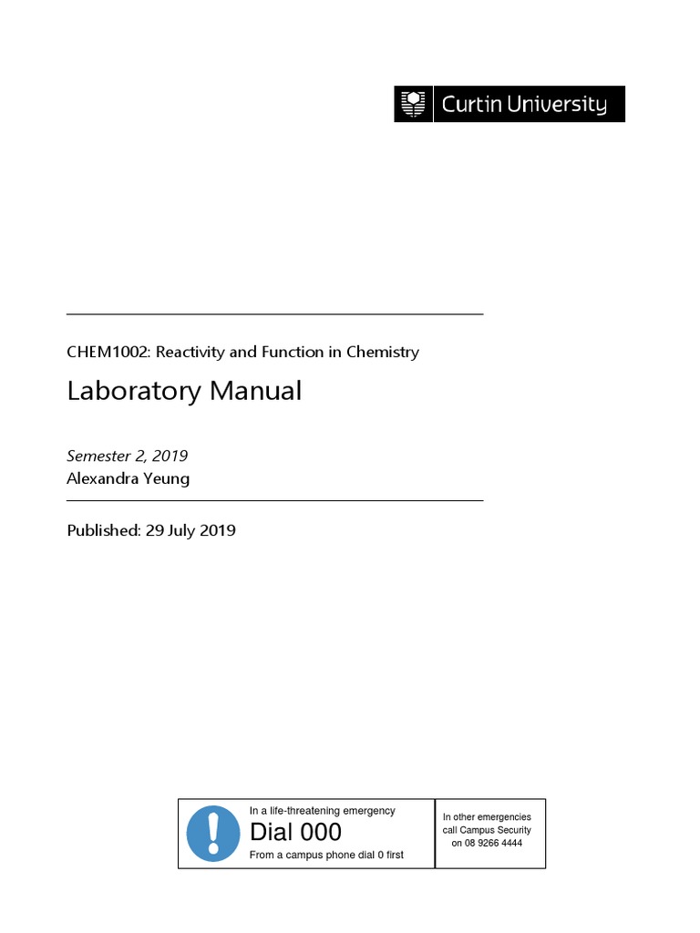 Laboratory Manual: Dial 000 | PDF | Titration | Chemistry