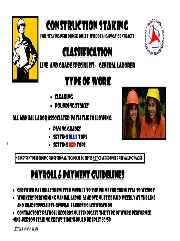 Construction Staking: Classification | PDF | Payroll | Labour Economics