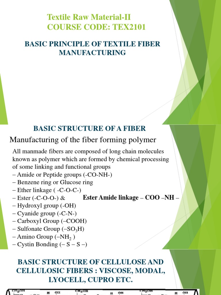 Textile Raw Material-II Course Code: Tex2101: Basic Principle of ...