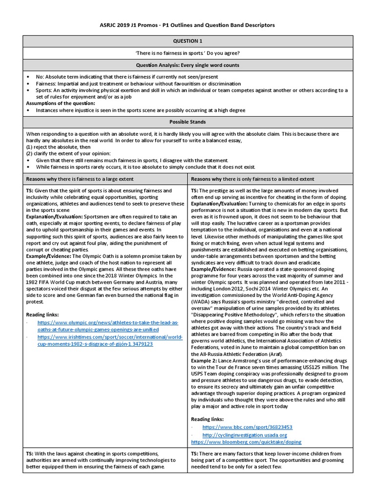 Promos 2019 P1 Outlines and Descriptors Consolidated (Students) | PDF ...