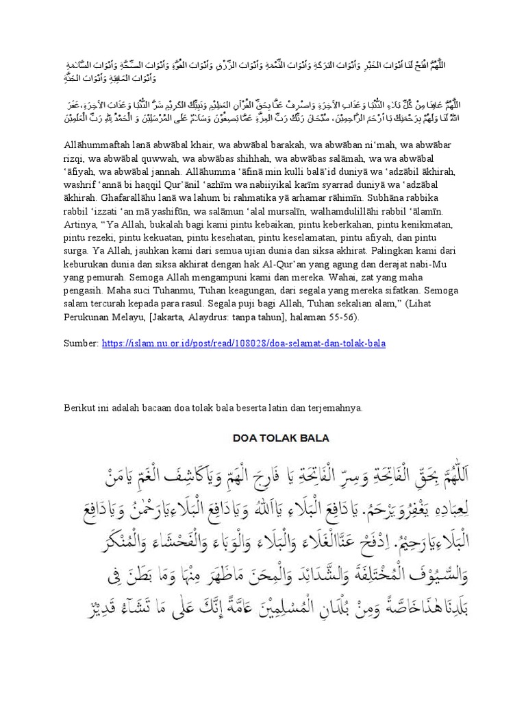 Doa Tolak Balak | PDF | Religious Behaviour And Experience | Abrahamic ...