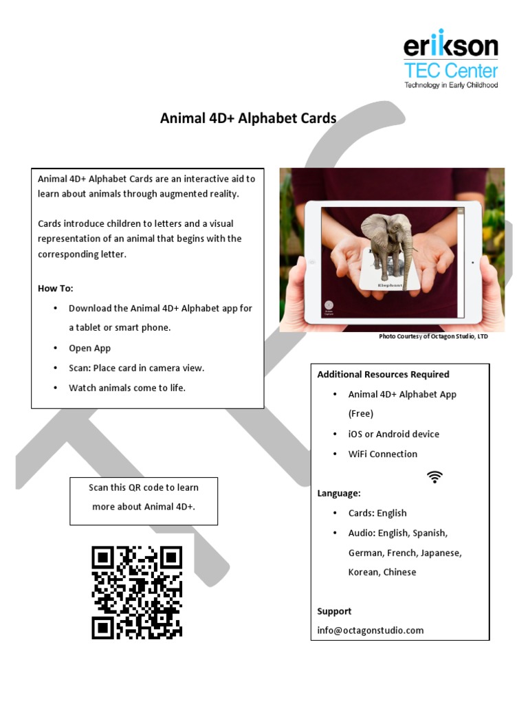 Animal 4D Cards PDF | PDF | Qr Code | Android (Operating System)