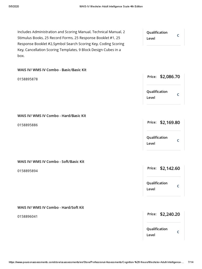 Wechsler Adult Intelligence Scale