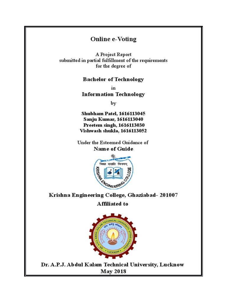 Online E-Voting: Bachelor of Technology Information Technology | PDF | Computing | Elections
