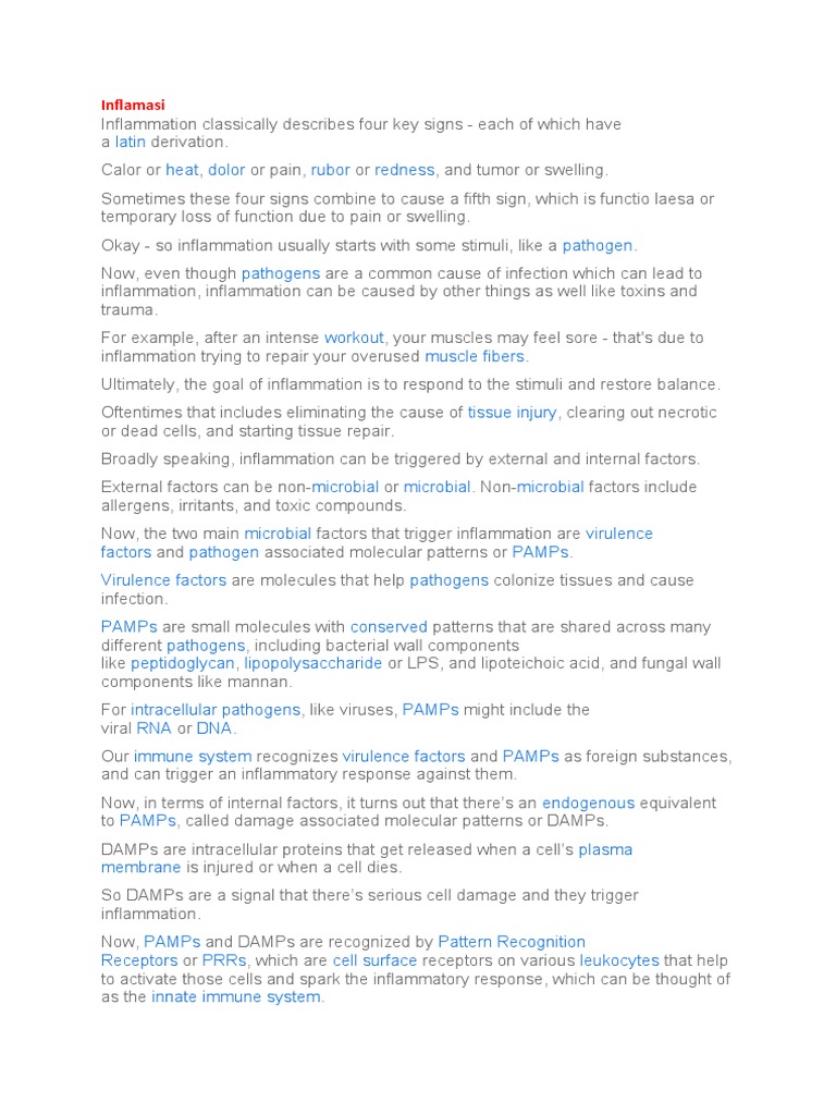 Osmosis Script | PDF | Innate Immune System | Inflammation