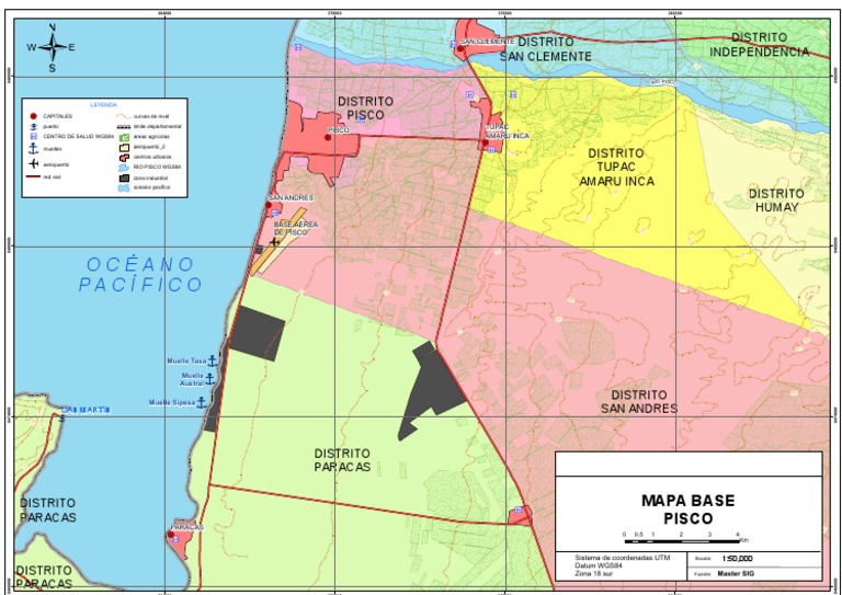 Mapa Base Pisco v2 | PDF | Geografía | Clima