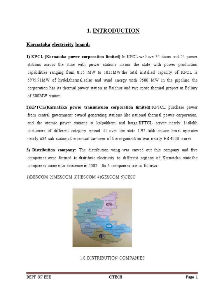 Karnataka Electricity Board:: 1) KPCL (Karnataka Power Corporation ...