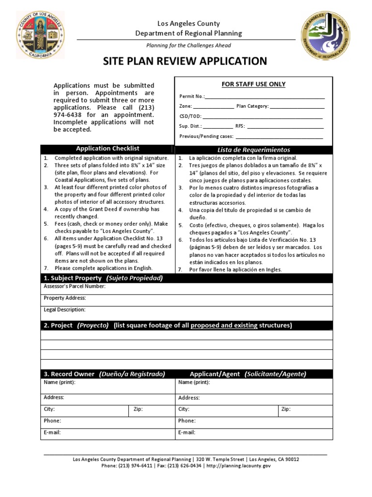 LA County Site Plan Review Checklist | PDF | Nature