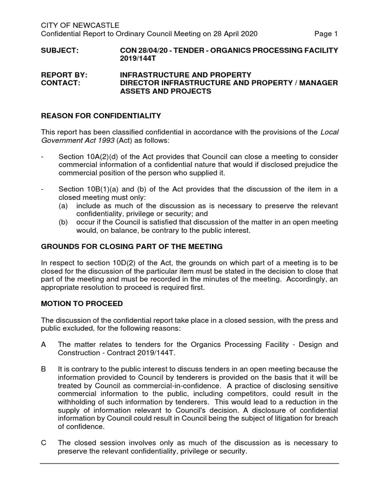Tender - Organics Processing Facility | PDF | Waste Management | Waste