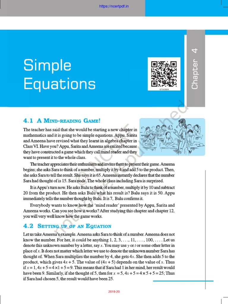 Understanding Simple Equations Through a Mind-Reading Game | PDF ...