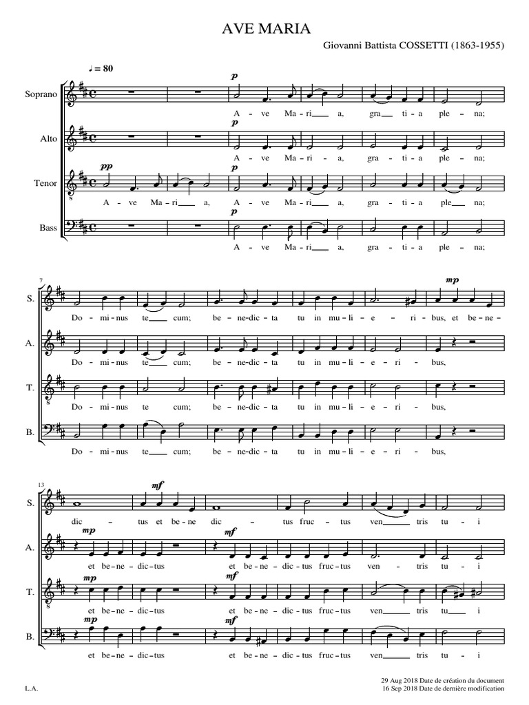 Ave Maria Satb - MSCZ | PDF | Pitch (Music) | Singing