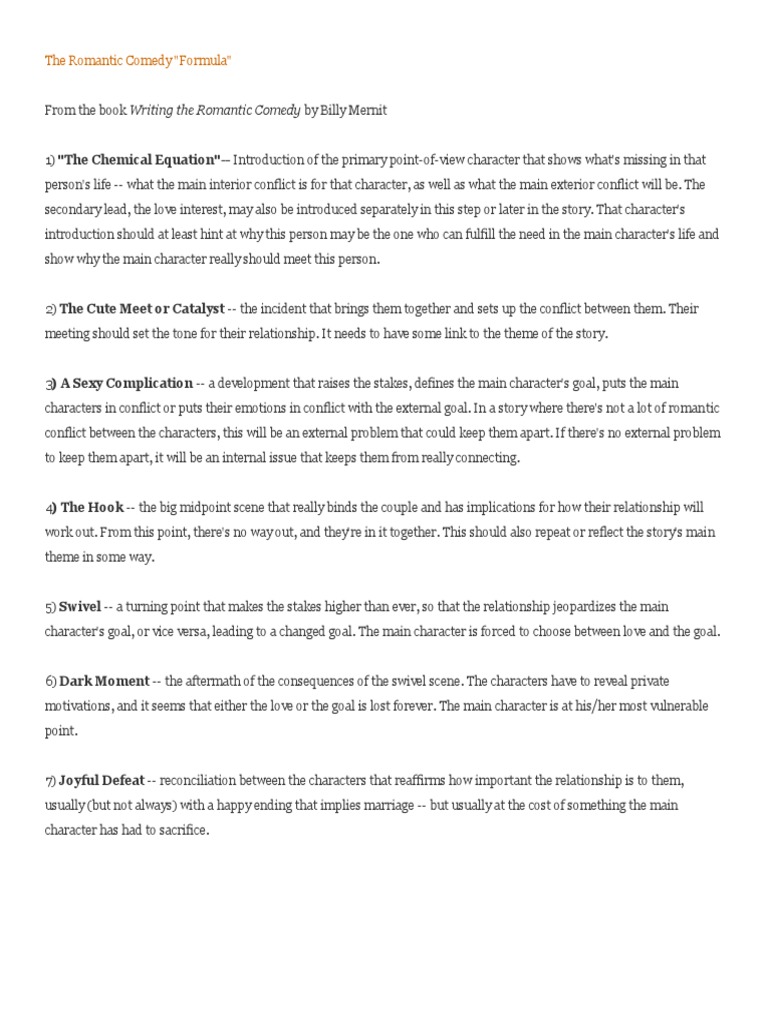 Romantic Comedy Plot | PDF