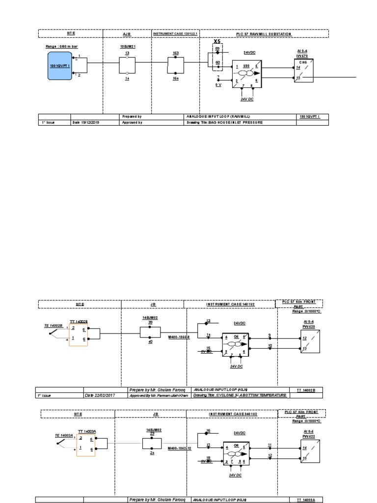 Analog Input Loop Drawing for Cyclone 4th Top Temperature Measurement ...