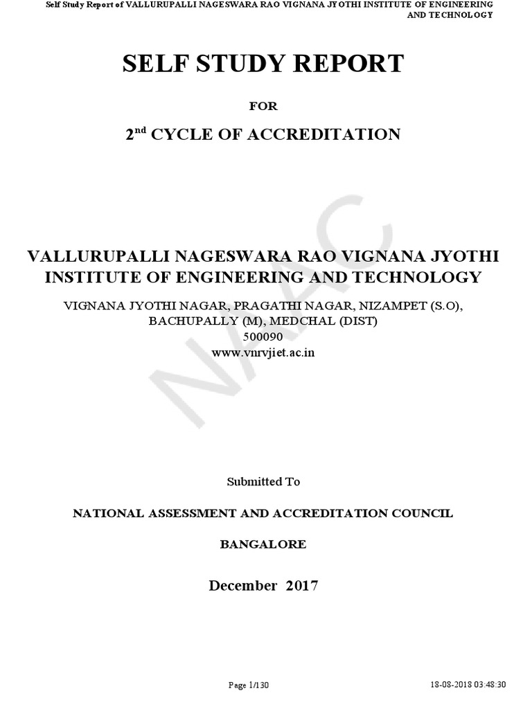 Self Study Report: 2 Cycle of Accreditation | PDF | Curriculum | Doctor ...