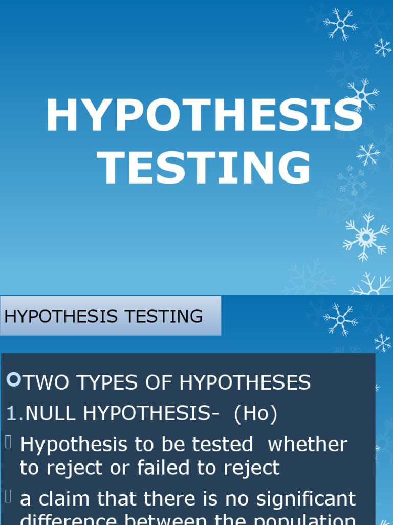 Hypothesis Testing | PDF | Type I And Type Ii Errors | Statistical ...