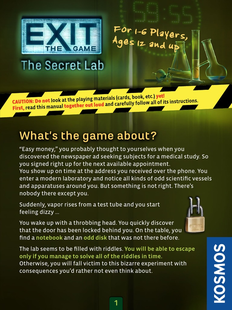 Exit - The Secret Lab - Manual (2016) | PDF