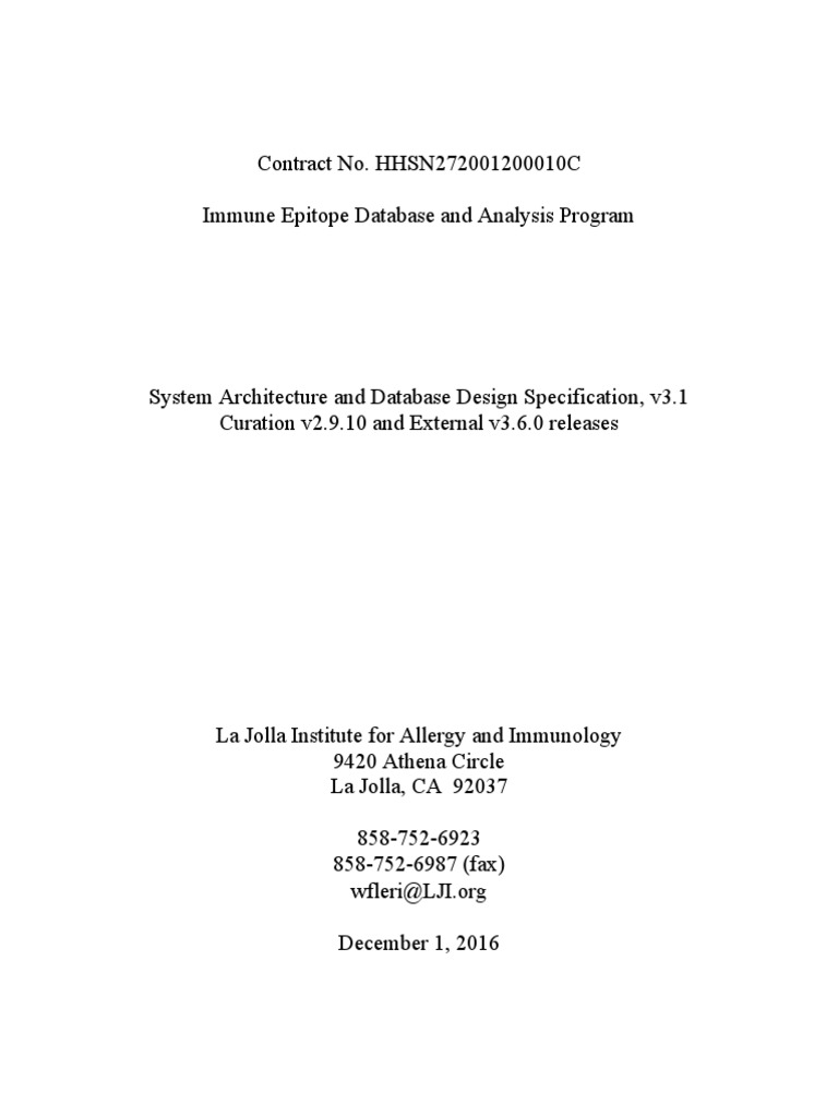 IEDB System Arch and DB Design Document - 20161201-V2 | PDF | Java ...