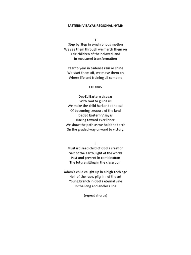 Eastern Visayas Regional Hymn | PDF