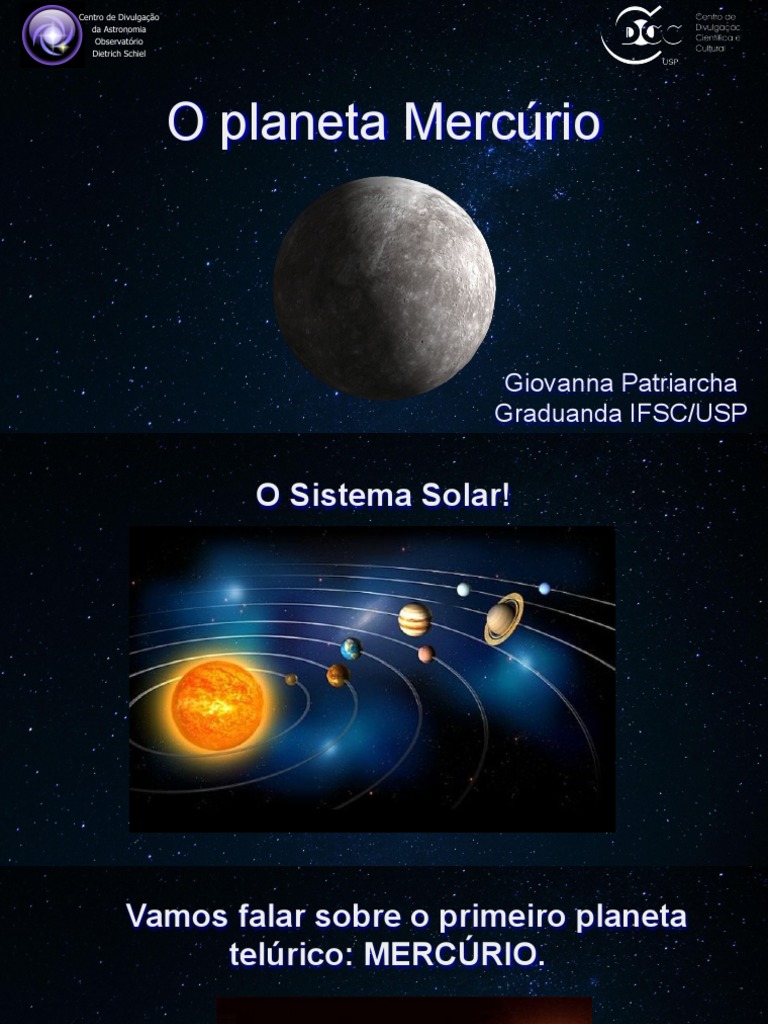 O Planeta Mercúrio | PDF | Mercúrio (planeta) | Planetas