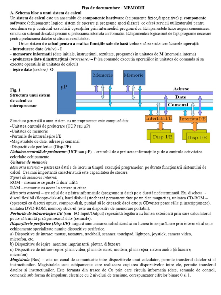 Fisa de Documentare Tipuri de Memorii | PDF
