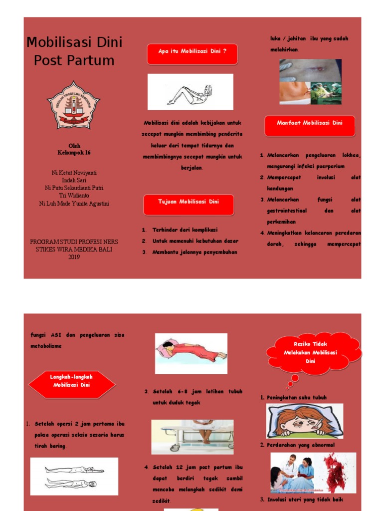 Leaflet Mobilisasi Dini Post Partum | PDF