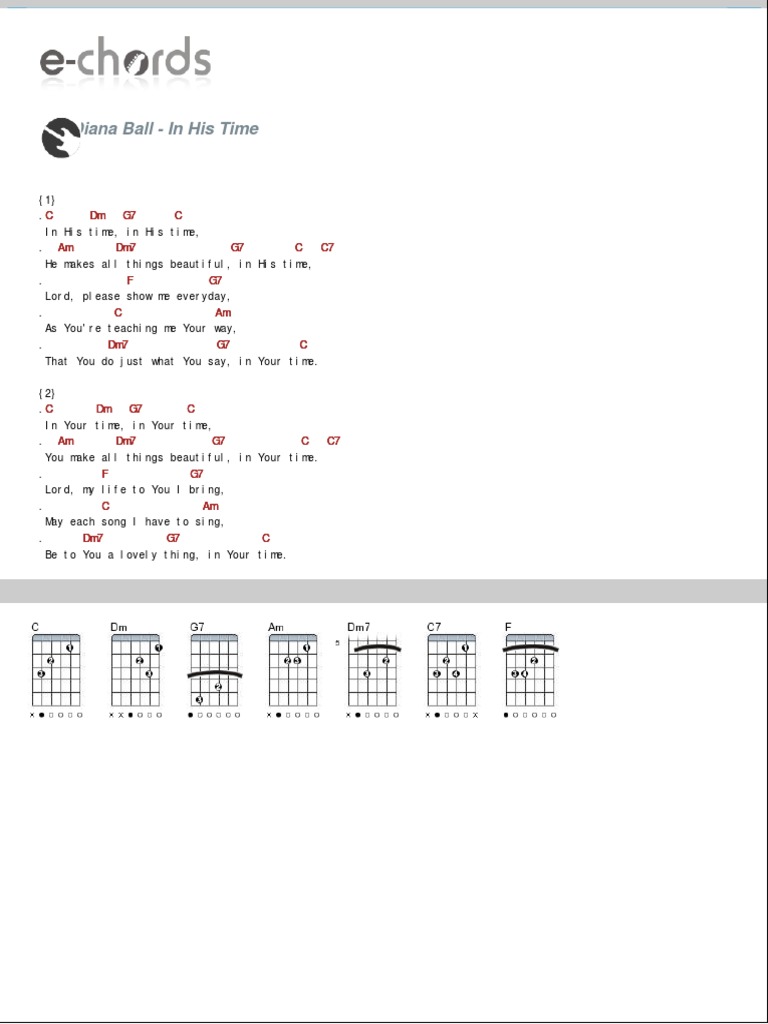 Chords In-His-Time Key | PDF