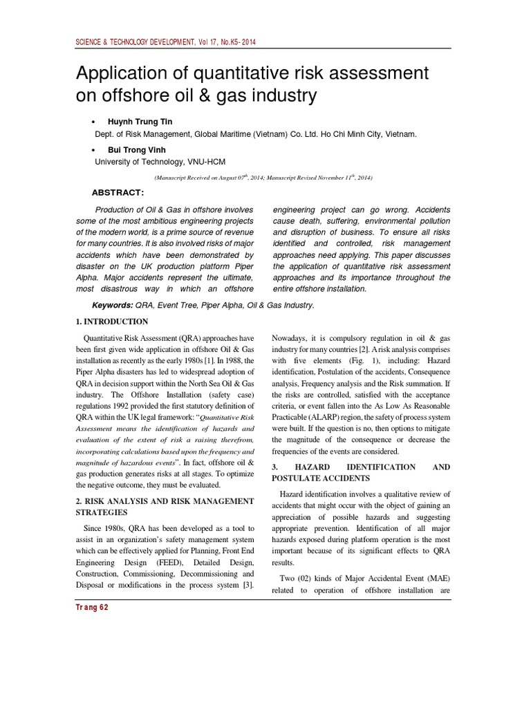 Offshore QRA in Oil & Gas Industry | PDF | Hazards | Risk