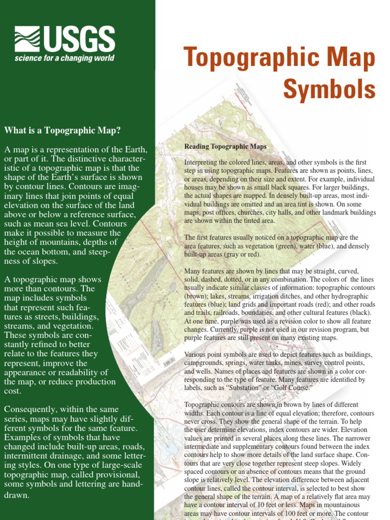 USGS Topographic Map Symbols | Download Free PDF | Contour Line ...