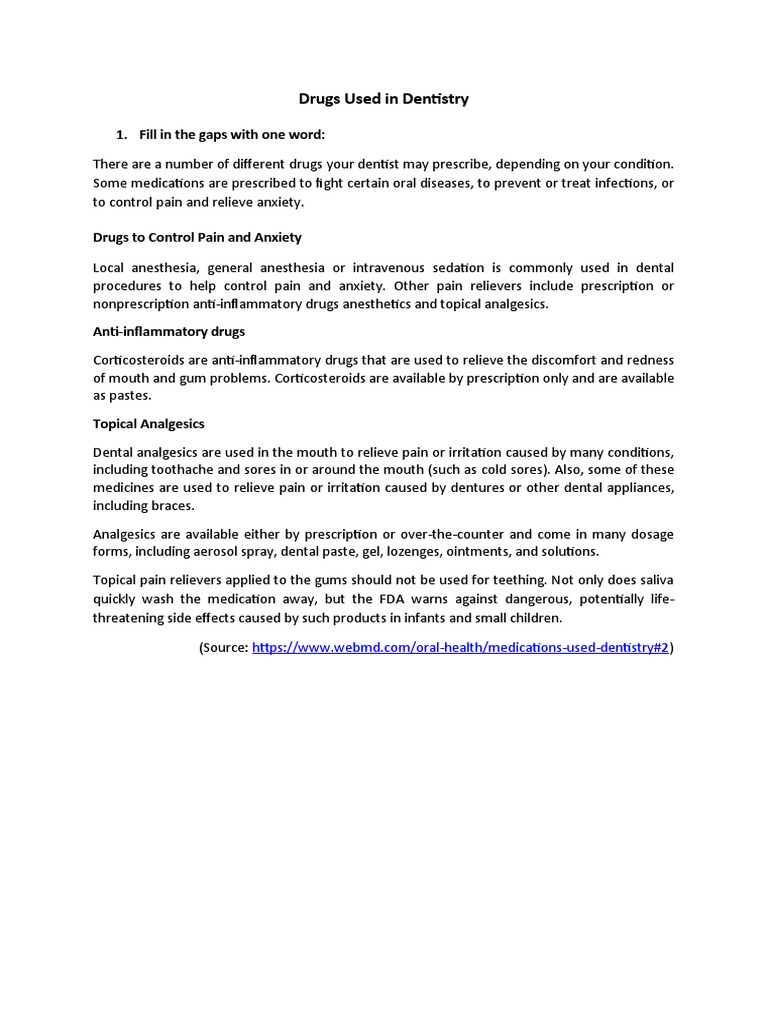 Essential Drugs in Dentistry | PDF