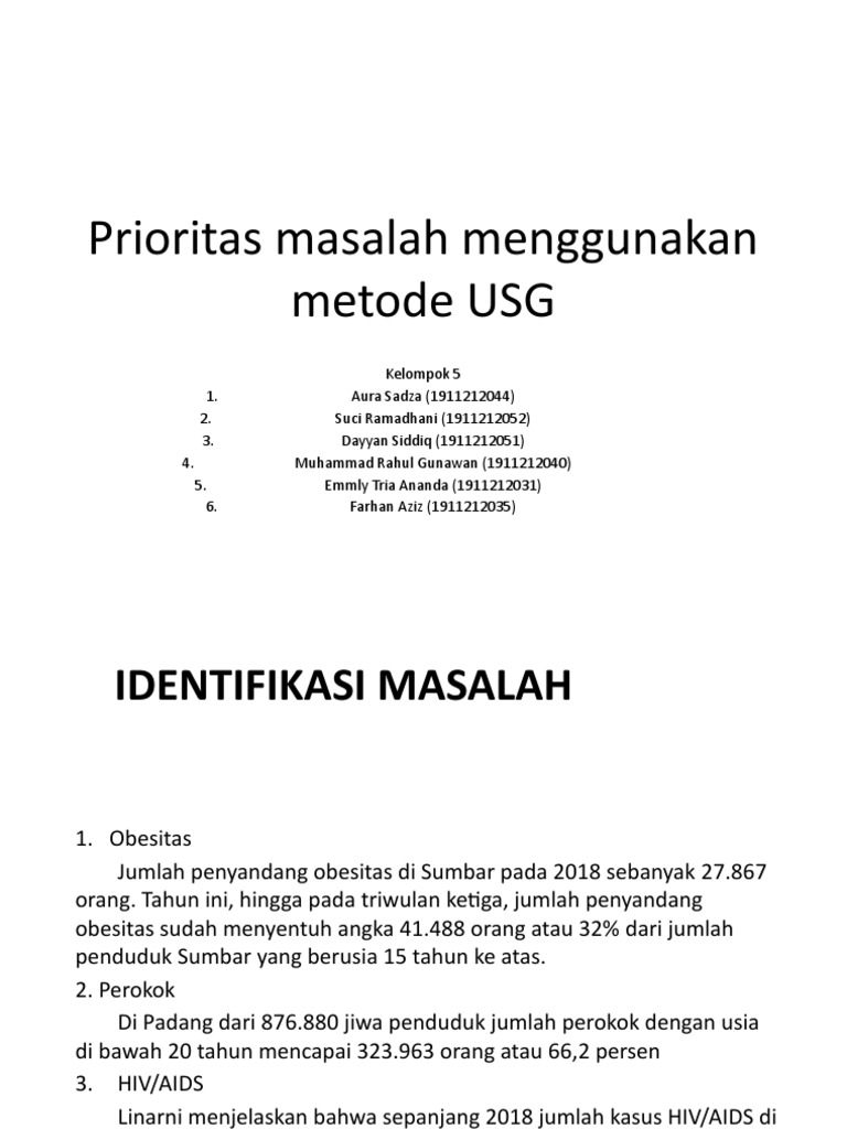 KLP 5 Prioritas Masalah Menggunakan Metode USG | PDF