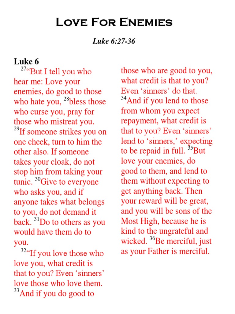 Lesson 33 Love For Enemies PDF | PDF | Mercy | Jesus