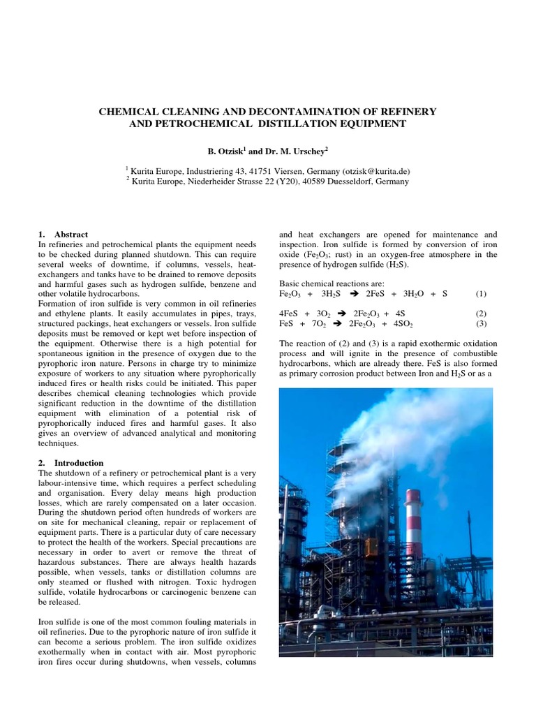 Chemical Cleaning of Refinery and Petrochemical Distillation Equipment ...