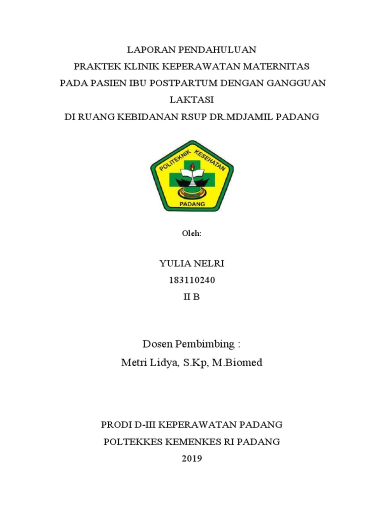 LP Ibu Postpartum Dengan Gangguan Laktasi Yulia Nelri (183110240) | PDF
