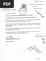 SRC Circular On Allowances in The Public Service PDF | PDF