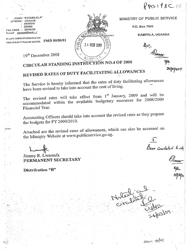 Circular Standing Order 2008 On Duty Allowances | PDF