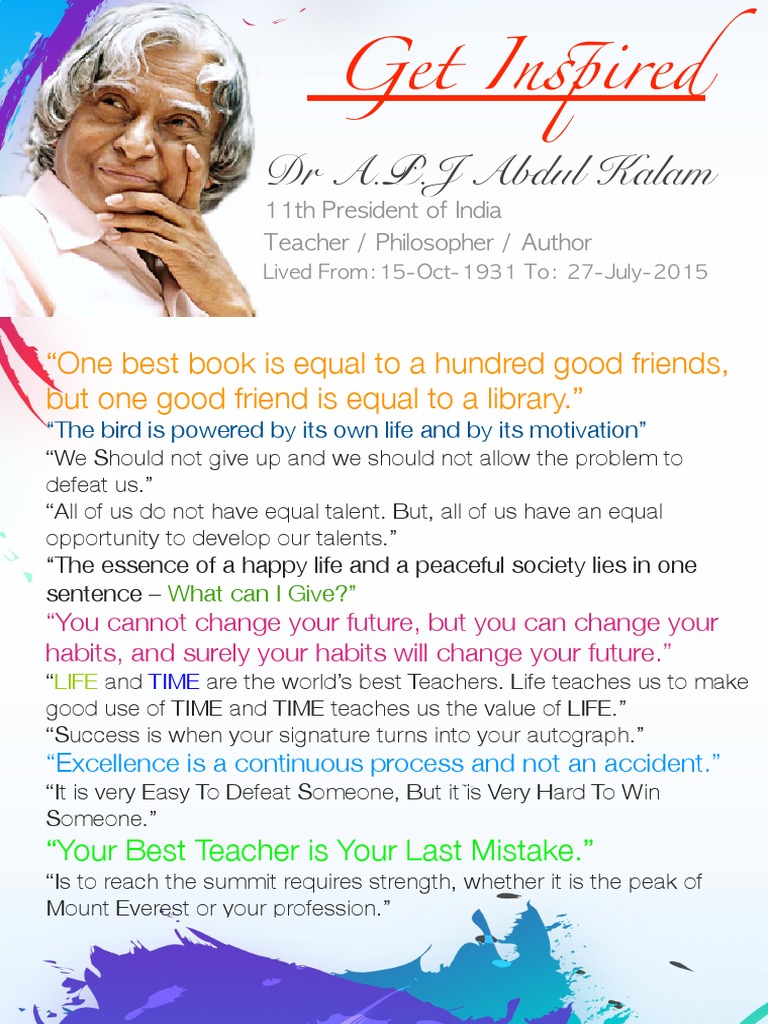 APJ Abdul Kalam Quotes Poster | PDF