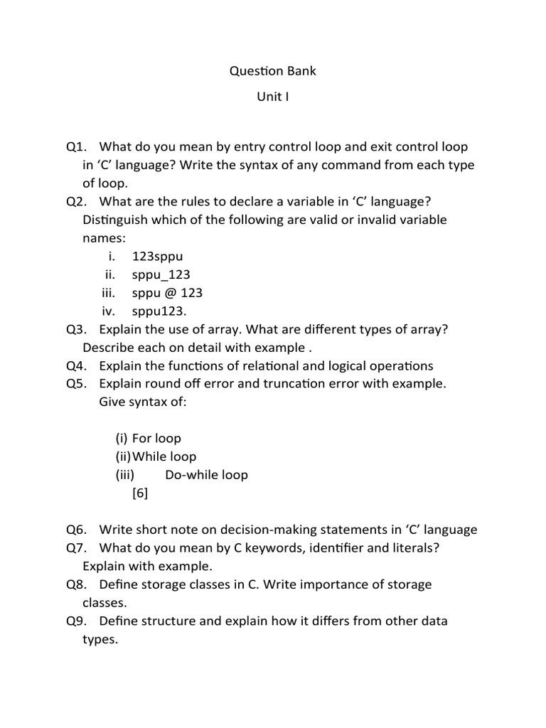 NMCP Unit 1 C Language | PDF | Control Flow | C (Programming Language)