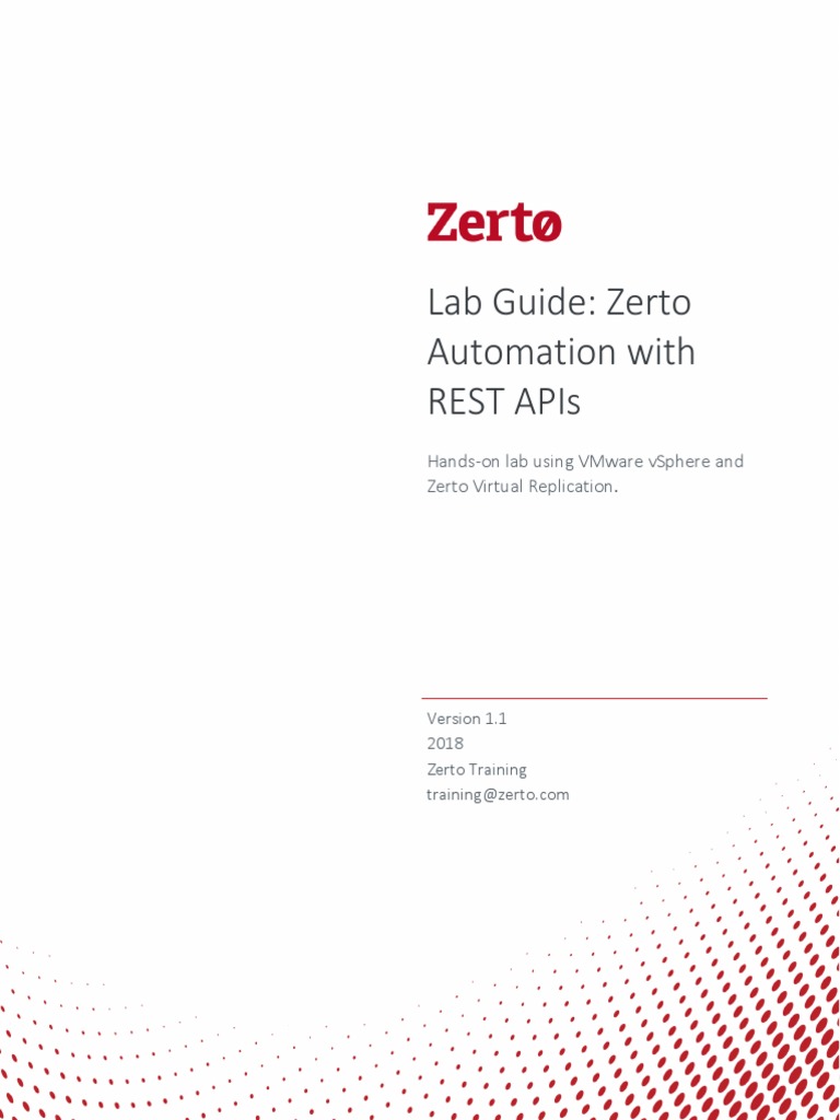 Lab Guide - Automating Zerto | PDF | Graphical User Interfaces ...
