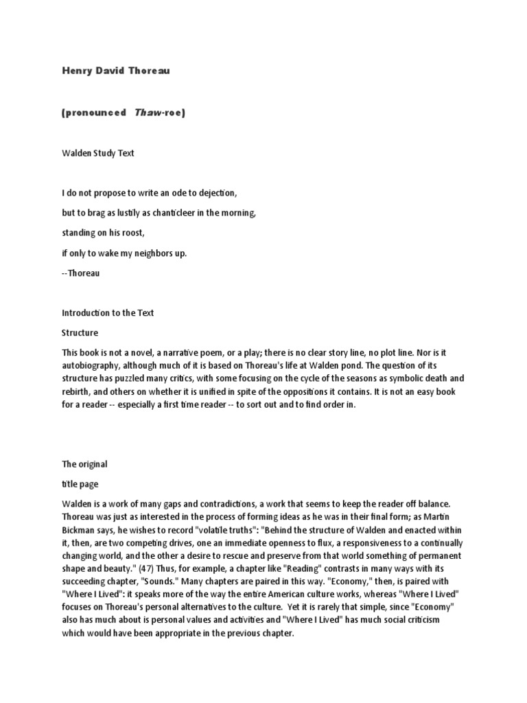 Henry David Thoreau | PDF | Walden | Henry David Thoreau